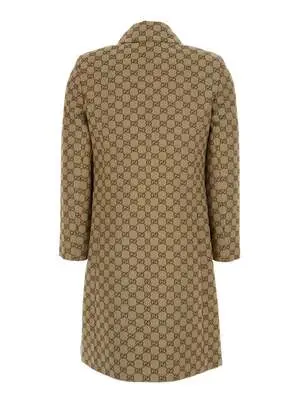 Gucci Gg Canvas Pointed Collar Coat - Multicolor