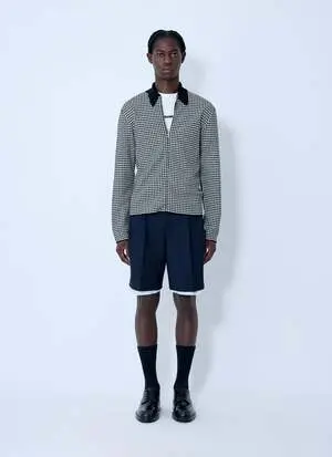 JIL SANDER Houndstooth Zip-up Shirt