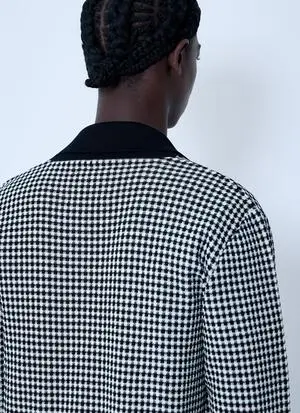 JIL SANDER Houndstooth Zip-up Shirt - Gray