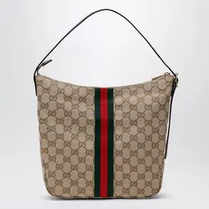 Gucci Medium Lunetta Crossbody Bag In Beige Sand Gg Fabric - Cream