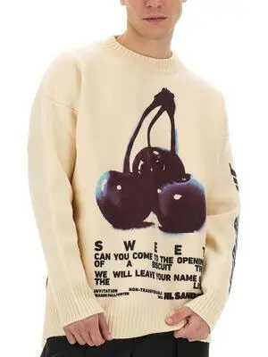 JIL SANDER Jersey With Embroidery - Cream