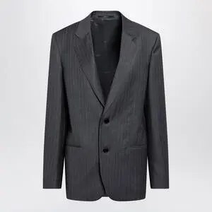 Gucci Grey/light Blue Pinstripe Wool Jacket - Gray