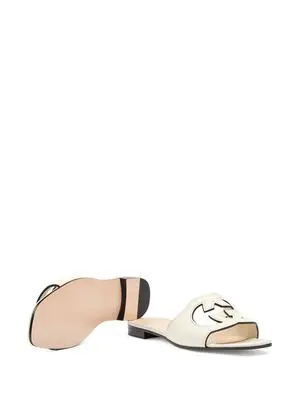 Gucci Cut Leather Flat Sandals