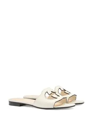 Gucci Cut Leather Flat Sandals