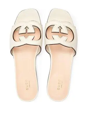 Gucci Cut Leather Flat Sandals - Multicolor