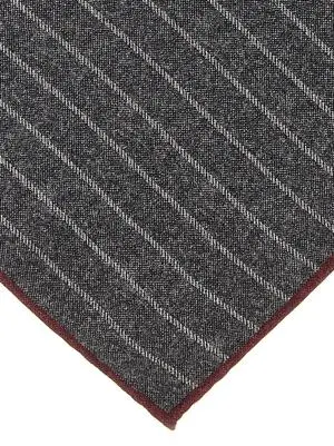 Brunello Cucinelli Silk Pinstripe Pocket Square - Gray