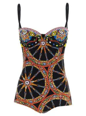 Dolce & Gabbana DOLCE & GABBANA Carretto One-Piece Swimsuit Multicolor