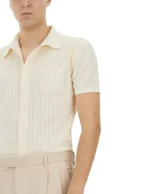 Dolce & Gabbana Perforated Cotton Knit Shirt