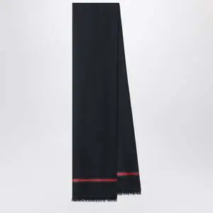 Gucci Midnight Wool And Silk Stole - Blue