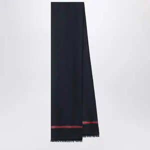 Gucci Midnight Wool And Silk Stole - Blue