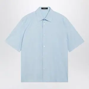 Gucci Gg Cotton Poplin Short-sleeve Shirt In Light - Blue