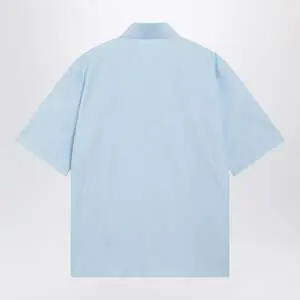 Gucci Gg Cotton Poplin Short-sleeve Shirt In Light - Blue