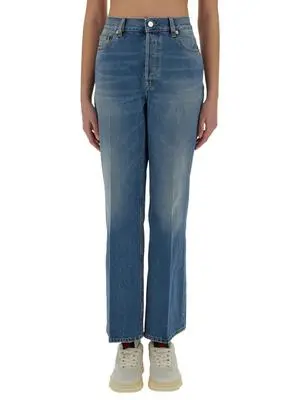 Gucci Denim Pants With Logo Label