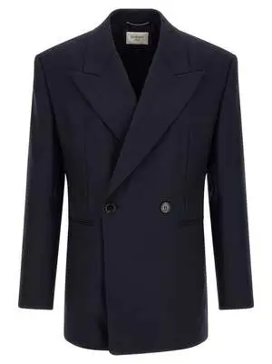 Saint Laurent Felted Wool Gabardine Blazer Jacket