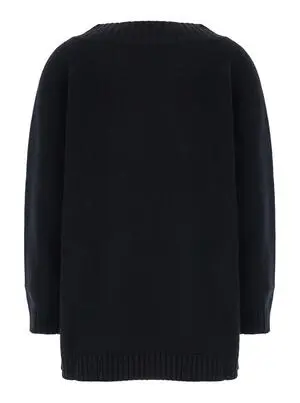 Max Mara Radames' Black Sweater With Boat Neckline In Wool And Cashmere - Multicolor
