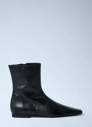 TOTEME Zipped Leather Chelsea Boots - Black