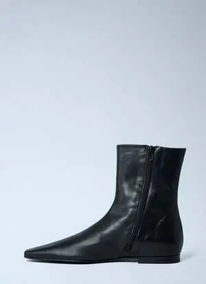 TOTEME Zipped Leather Boots - Black