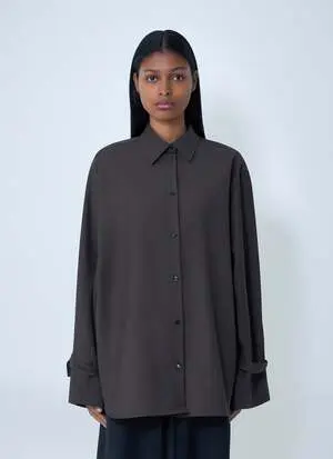 TOTEME Tie-cuff Wool Shirt - Brown