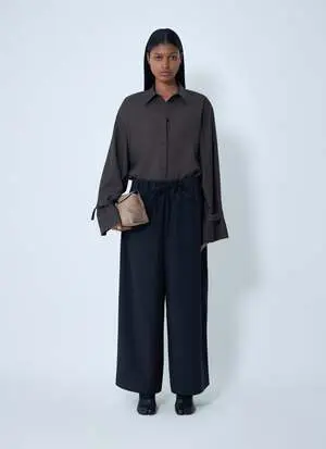 TOTEME Tie-cuff Wool Shirt - Brown