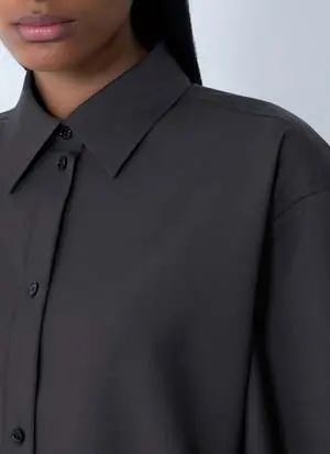 TOTEME Tie-cuff Wool Shirt - Brown