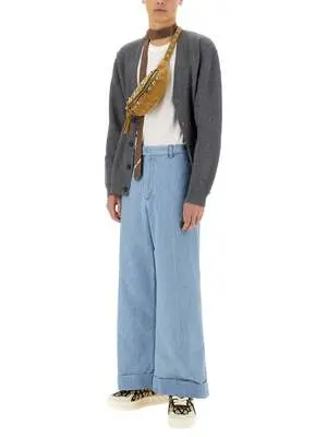 Valentino Garavani Denim Pants With Lapels
