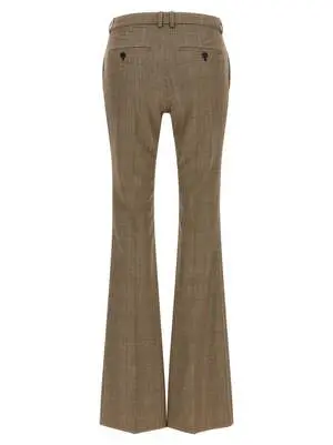 Saint Laurent Prince Of Wales Houndstooth Trousers - Brown