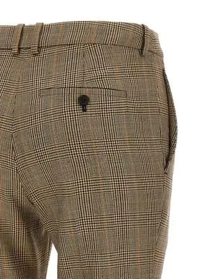 Saint Laurent Prince Of Wales Houndstooth Trousers - Brown