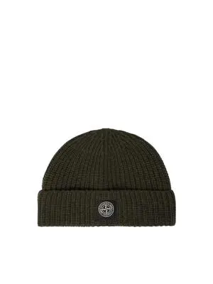 Stone Island Logo-patch Beanie - Green