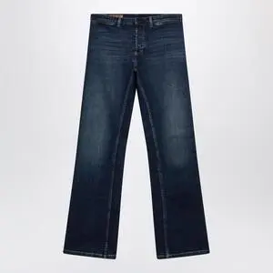 Gucci Cotton Denim Web Tape Trousers - Blue