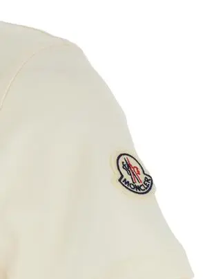 Moncler Embroidered Logo Cotton T-shirt - White
