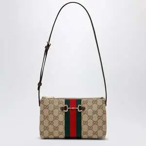 Gucci Gg Fabric Shoulder Bag In Sand Color - Cream