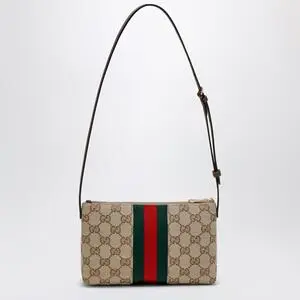 Gucci Gg Fabric Shoulder Bag In Sand Color - Cream