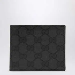 Gucci Essence Classic Bifold Wallet In Gg Canvas - Black