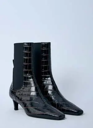 TOTEME Croc-embossed Leather Boots