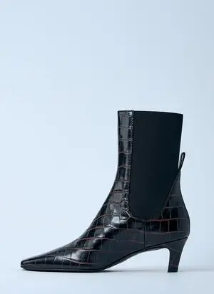 TOTEME Croc-embossed Leather Boots - Brown
