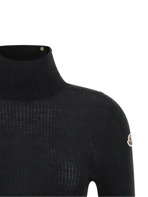 Moncler Logo Turtleneck Sweater - Black