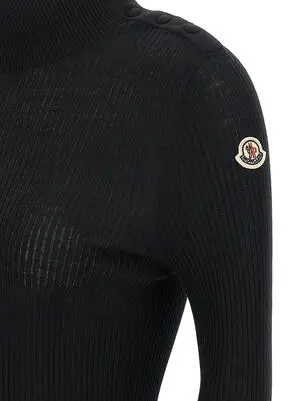 Moncler Logo Turtleneck Sweater - Black