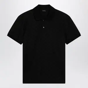 Gucci Gg Jacquard Technical Jersey Polo Shirt - Black