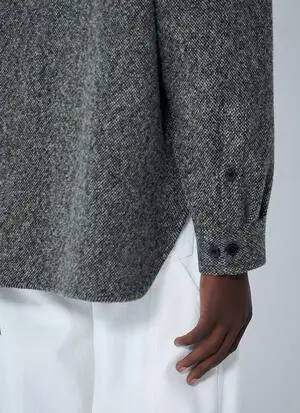 Dries Van Noten Herringbone Zip Jacket - Gray