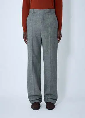 Saint Laurent Wide-leg Wool Blend Pants - Black