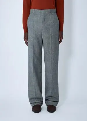 Saint Laurent Wide-leg Wool Blend Pants - Black