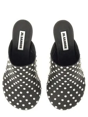 JIL SANDER Nappa Leather Mules With Studs