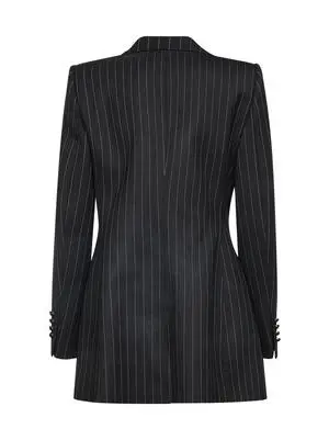 Dolce & Gabbana Black Pinstriped Stretch Wool Single-breasted Jacket