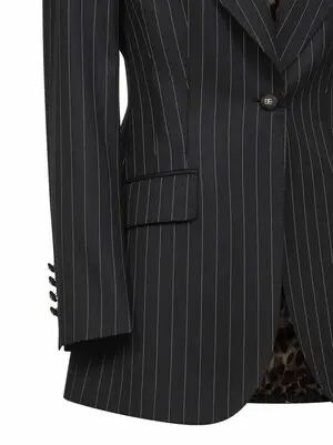 Dolce & Gabbana Pinstriped Stretch Wool Single-breasted Jacket - Multicolor