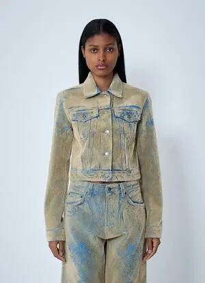 Acne Studios Flocked Denim Jacket - Blue