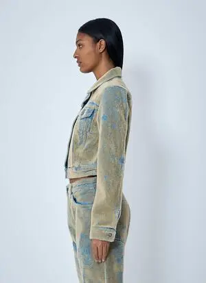 Acne Studios Flocked Denim Jacket - Blue