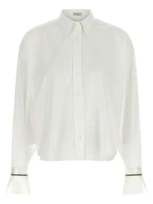 Brunello Cucinelli Shiny Cuffs' Shirt - White