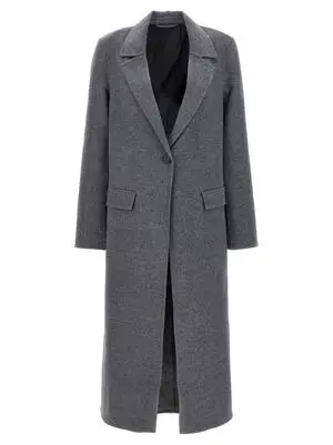 TOTEME Classic Doublé Wool Coat - Gray