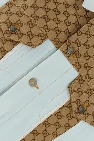 Gucci Monogram Print Denim Vest - Multicolor