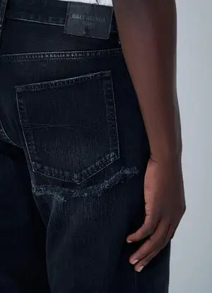 Balenciaga Distressed Denim Jeans - Black